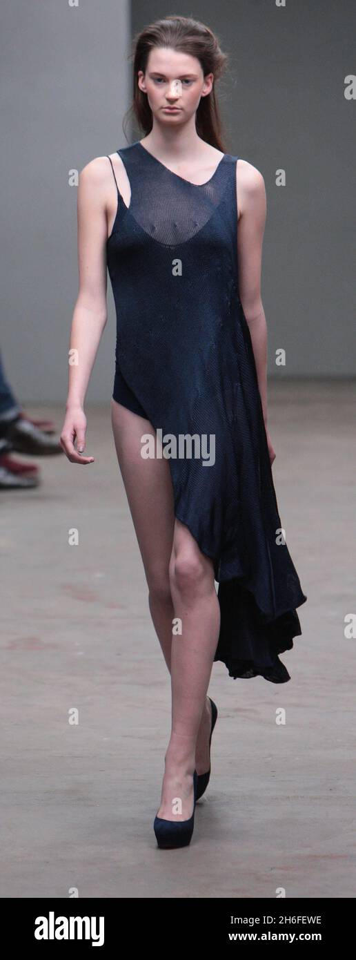 Models on the catwalk during the Autumn/Winter 2010 Mark Fast show, at ...