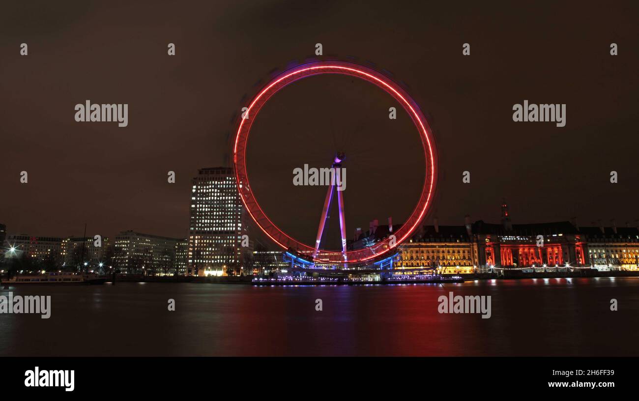 The London Eye lit up the capital's skyline as it changed colours to ...