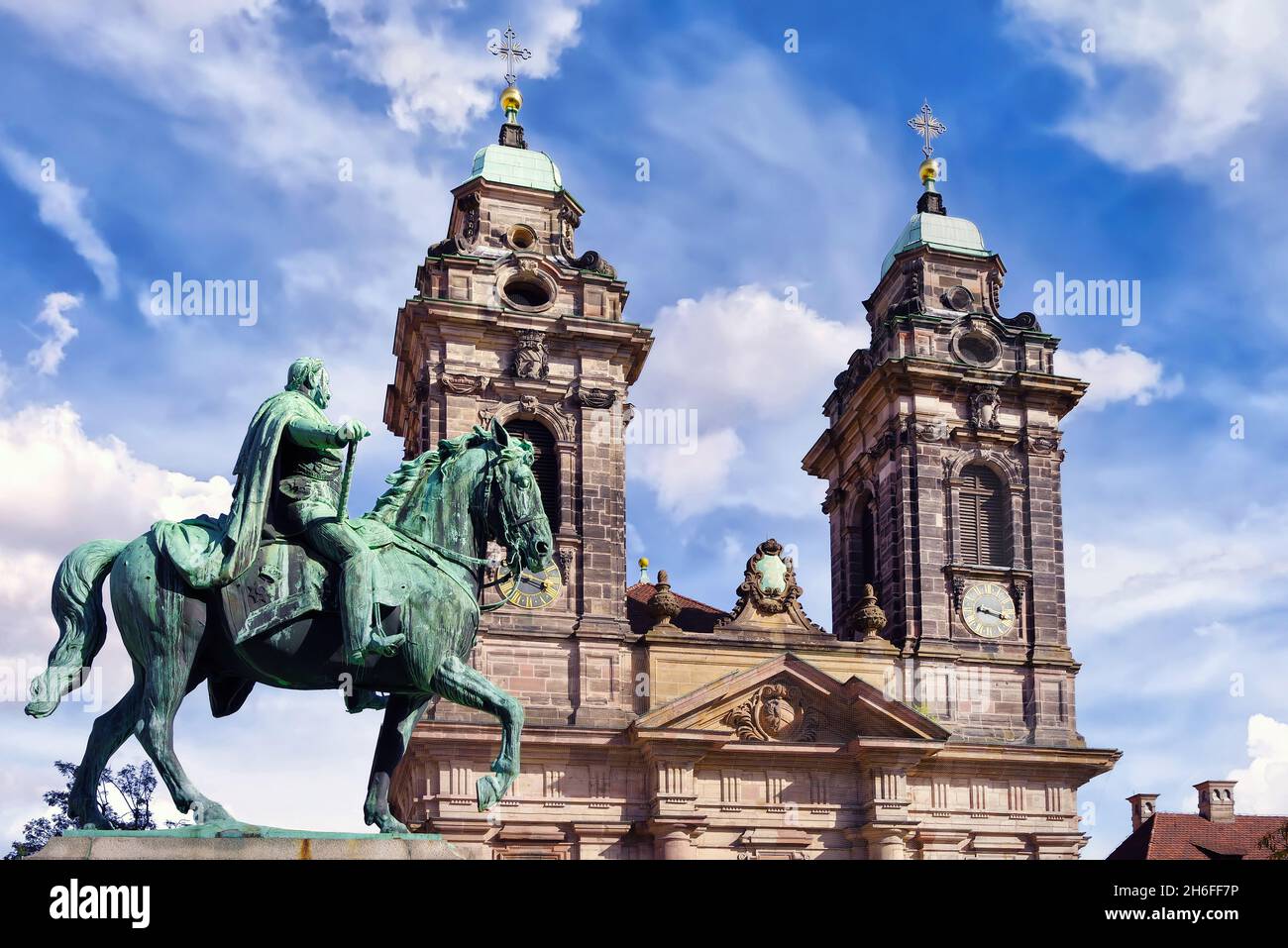 St. Egidien-Kirche in Nürnberg, Germany. In front of the church the ...