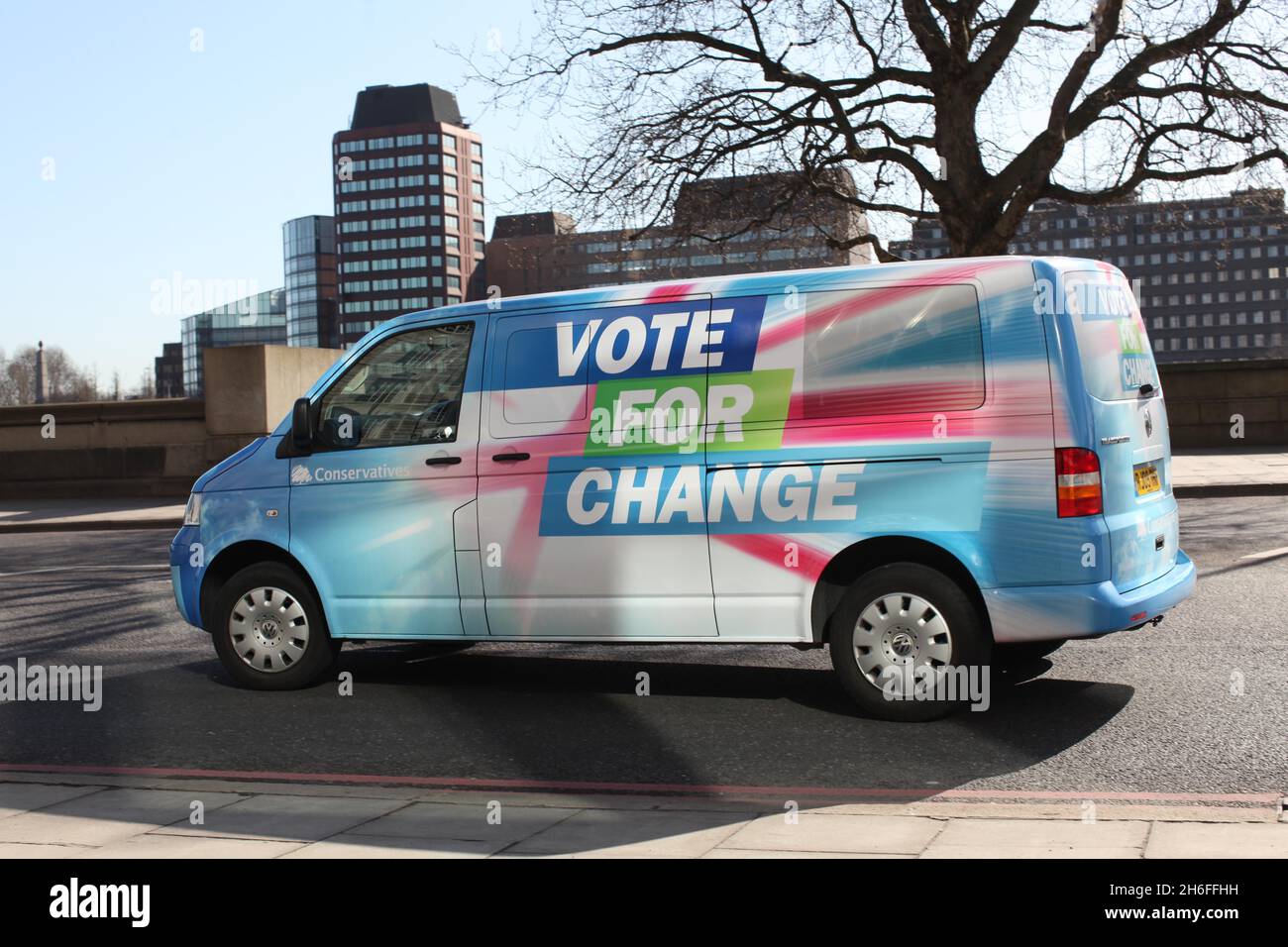The Conservative van pictured in Westminster, London Stock Photo - Alamy