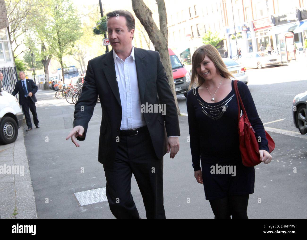 Conservative party leader David Cameron arrives at the Oasis centre in ...