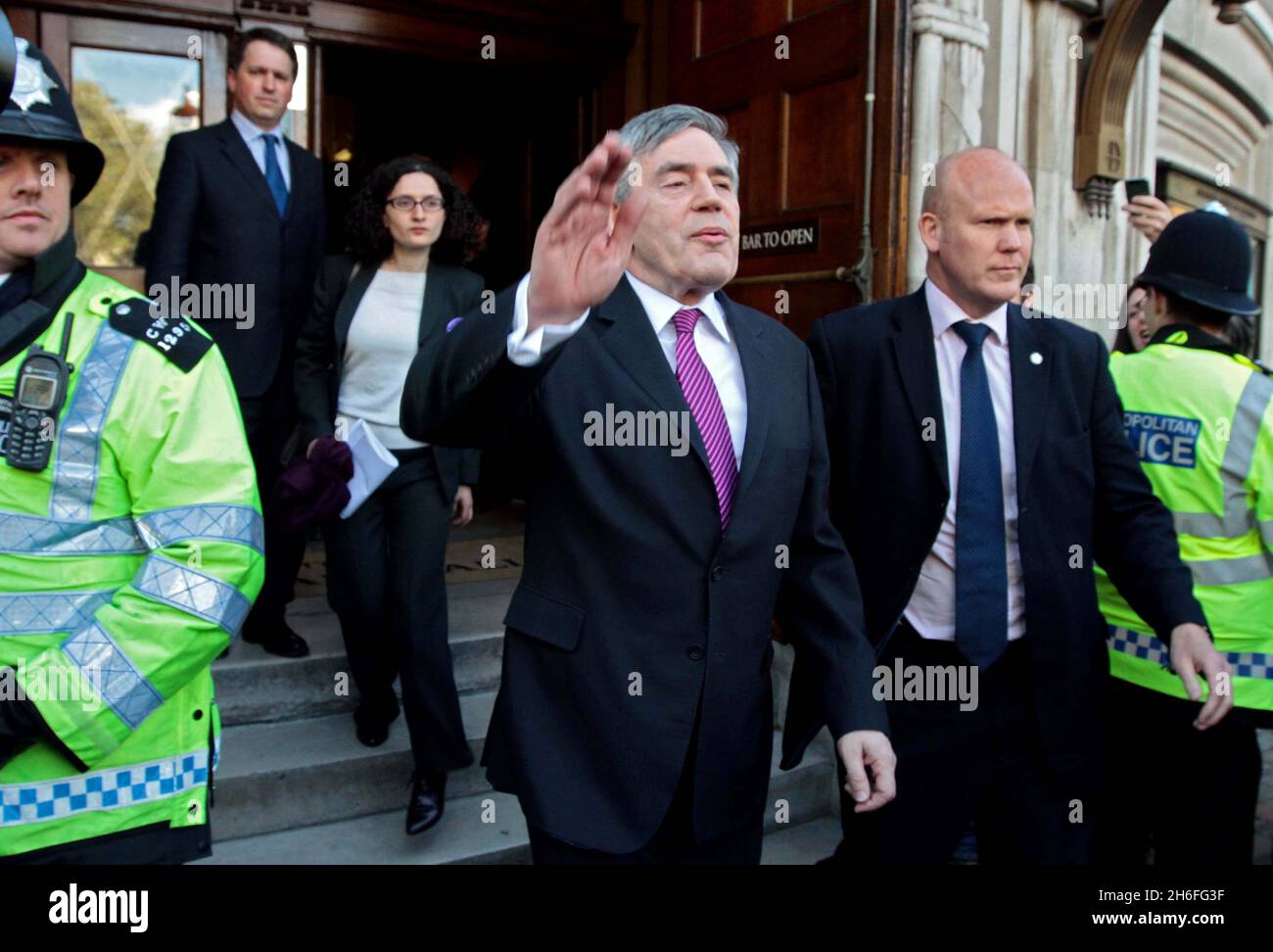 PM Gordon Brown is seen leaving a Citizen UK event held at The ...