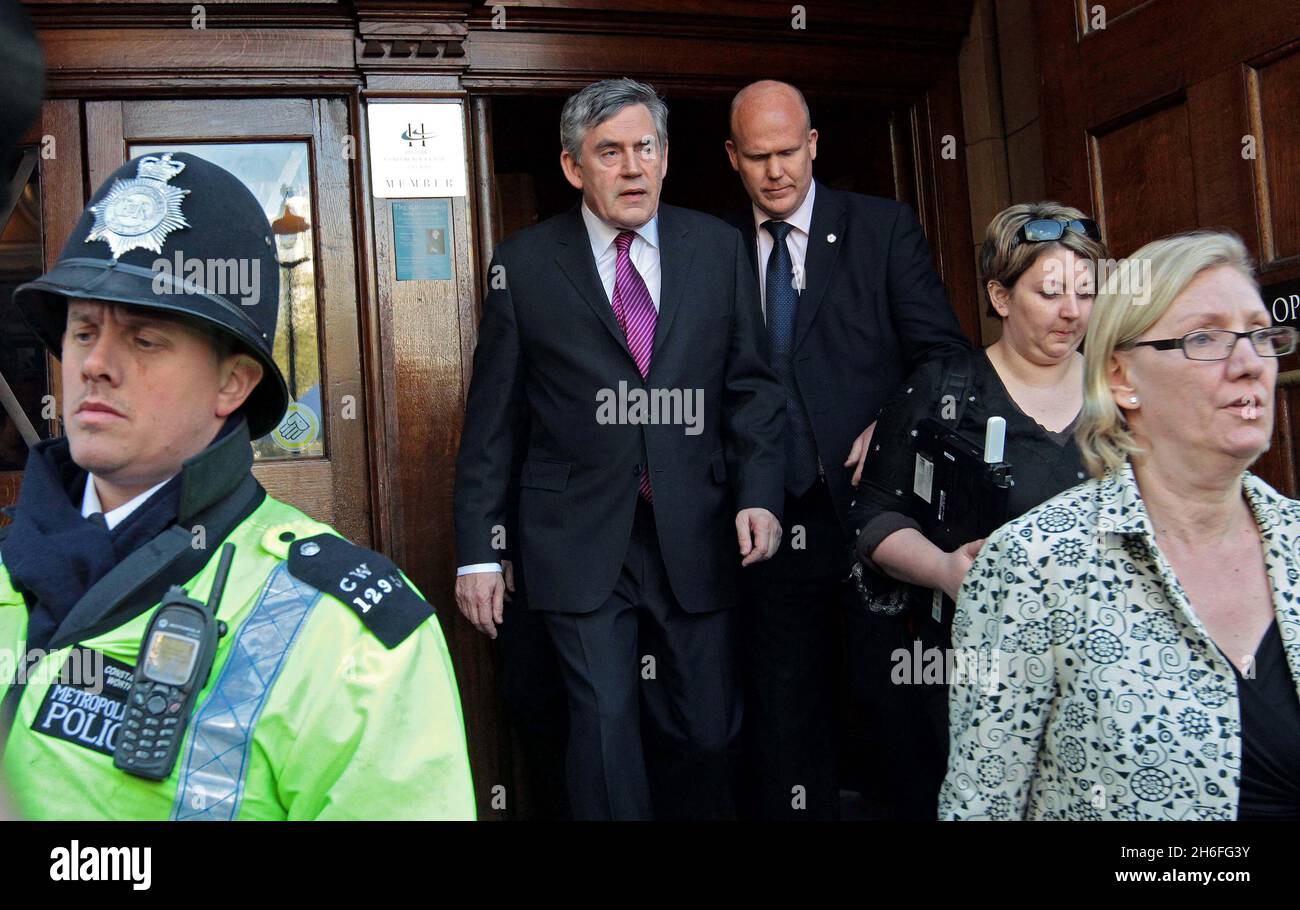 PM Gordon Brown is seen leaving a Citizen UK event held at The ...
