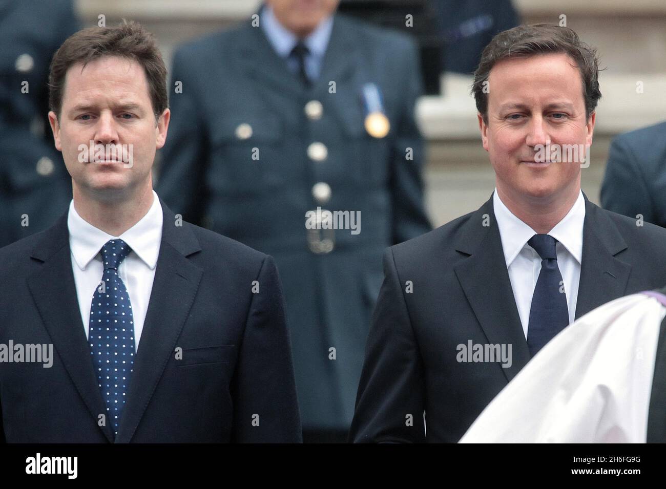 Nick Clegg and David Cameron pictured together during VE day at the ...