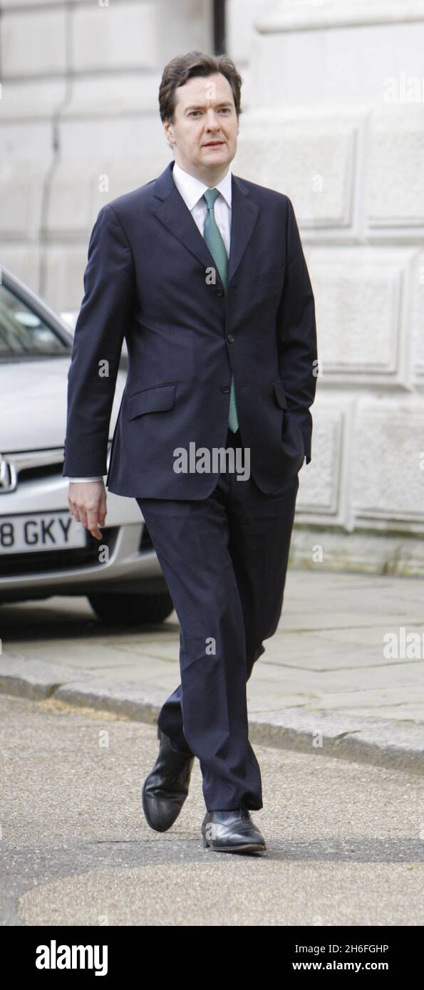 Chancellor George Osborne pictured pictured today in Downing Street ...