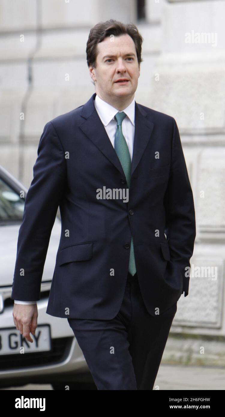 Chancellor George Osborne pictured pictured today in Downing Street ...