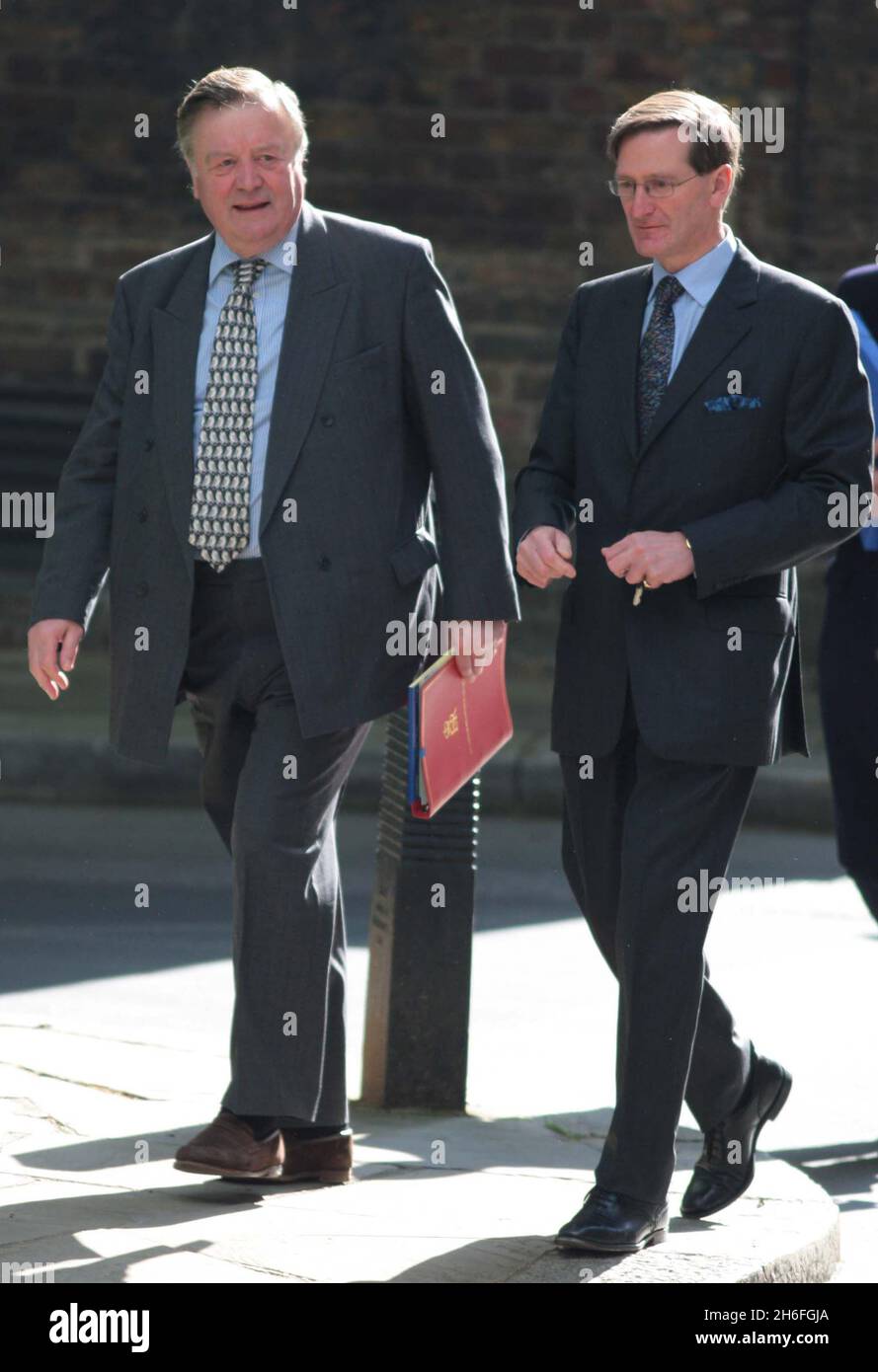 Dominic Grieve and Ken Clarke pictured today in Downing Street, London ...