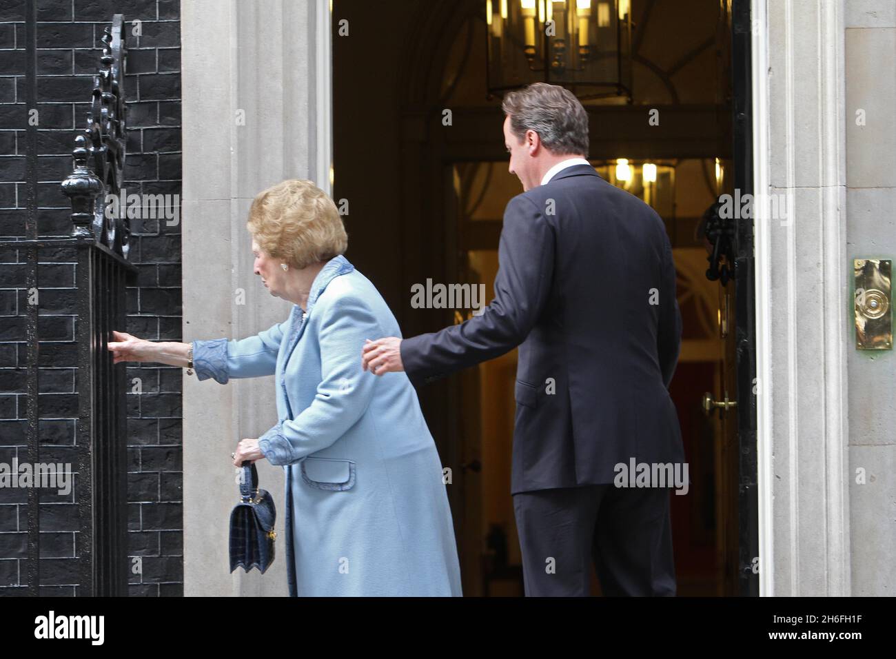 Baroness Thatcher arrives at No. 10 Downing Street in London, and is ...