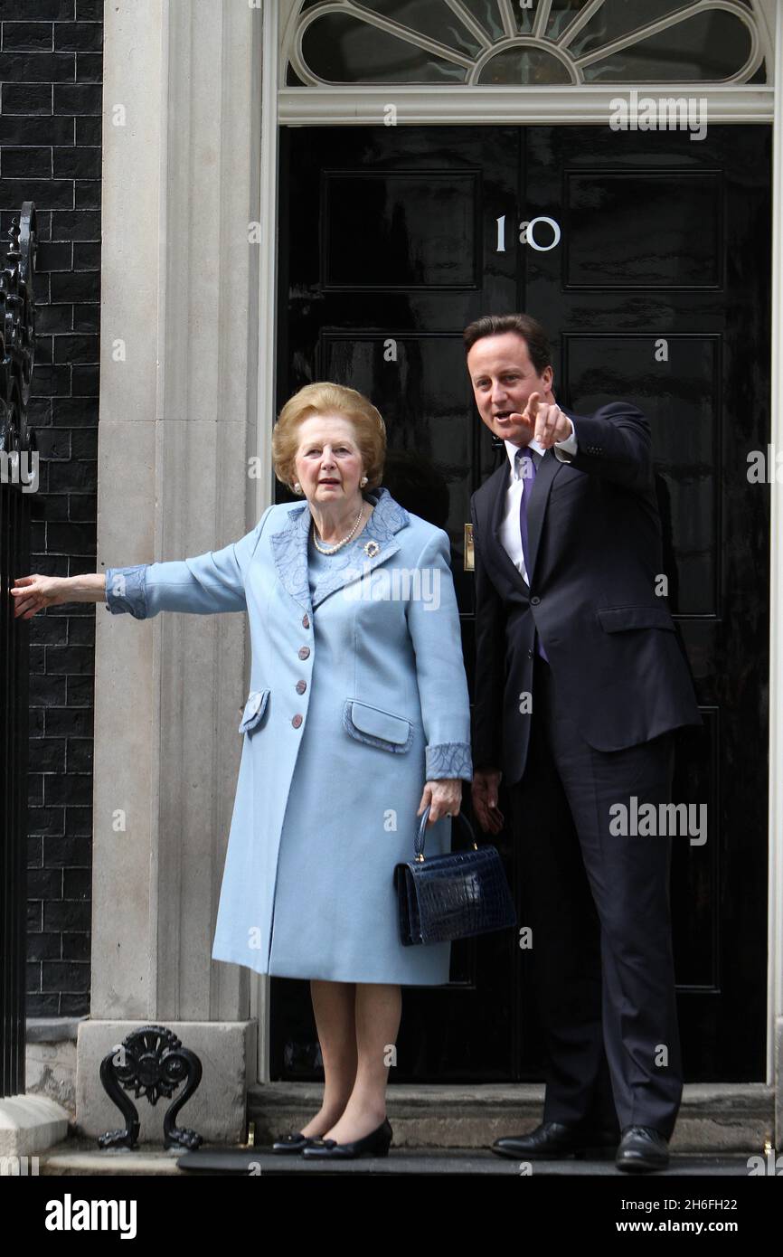 Baroness Thatcher arrives at No. 10 Downing Street in London, and is ...