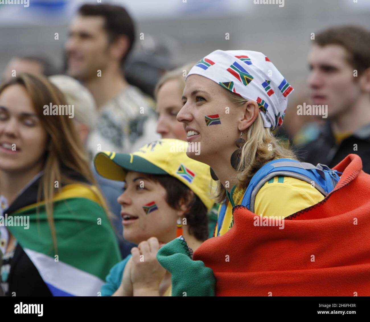 South Africa football fans gathered in London's Trafalgar Square for ...