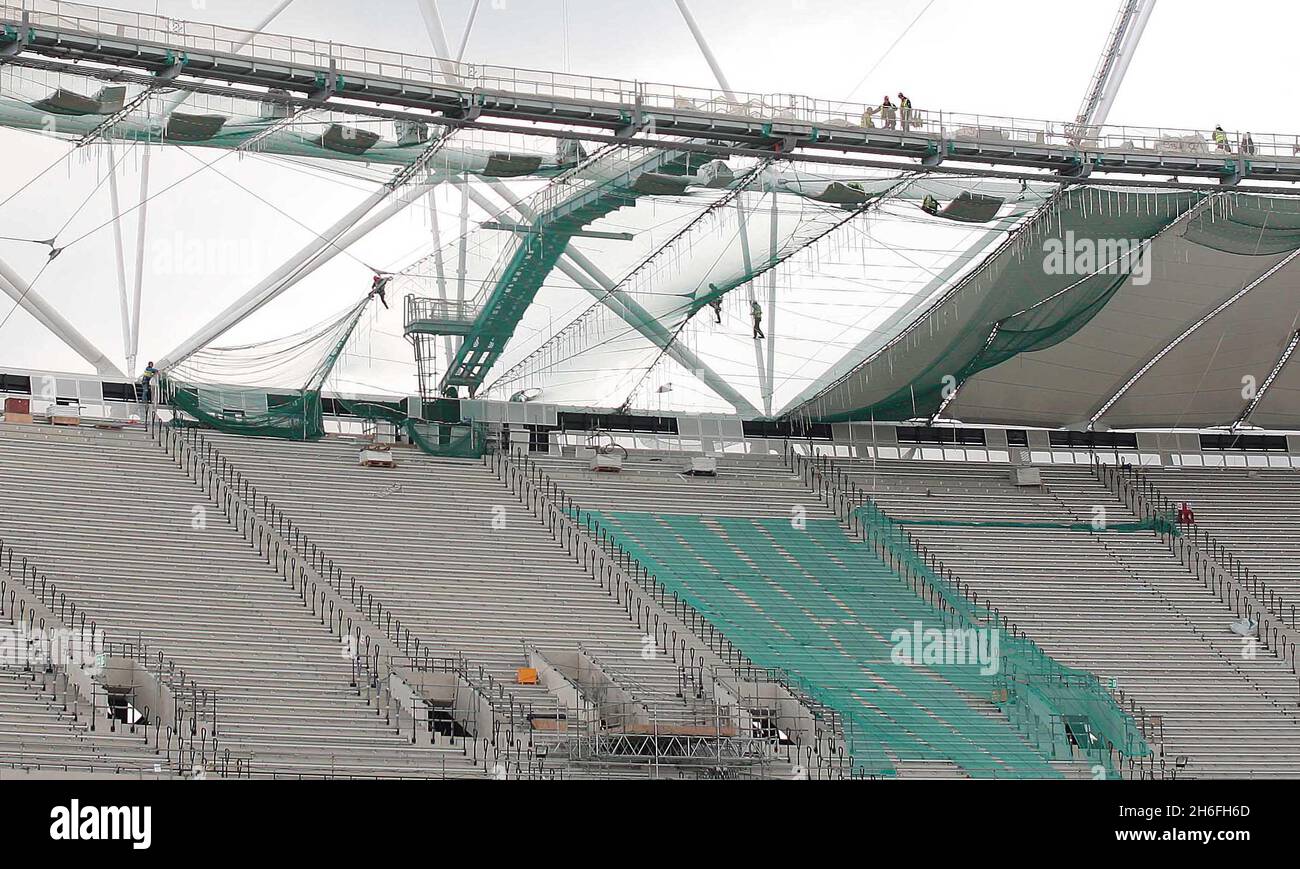 Latest view inside London's Olympic stadium Stock Photo - Alamy