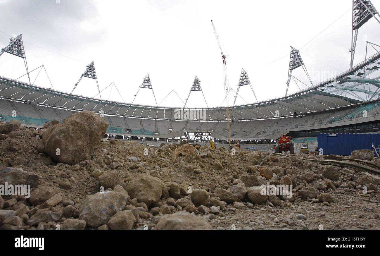Latest view inside London's Olympic stadium Stock Photo - Alamy