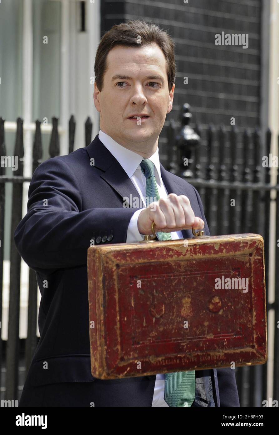 Chancellor George Osborne pictured in Downing Street today before ...