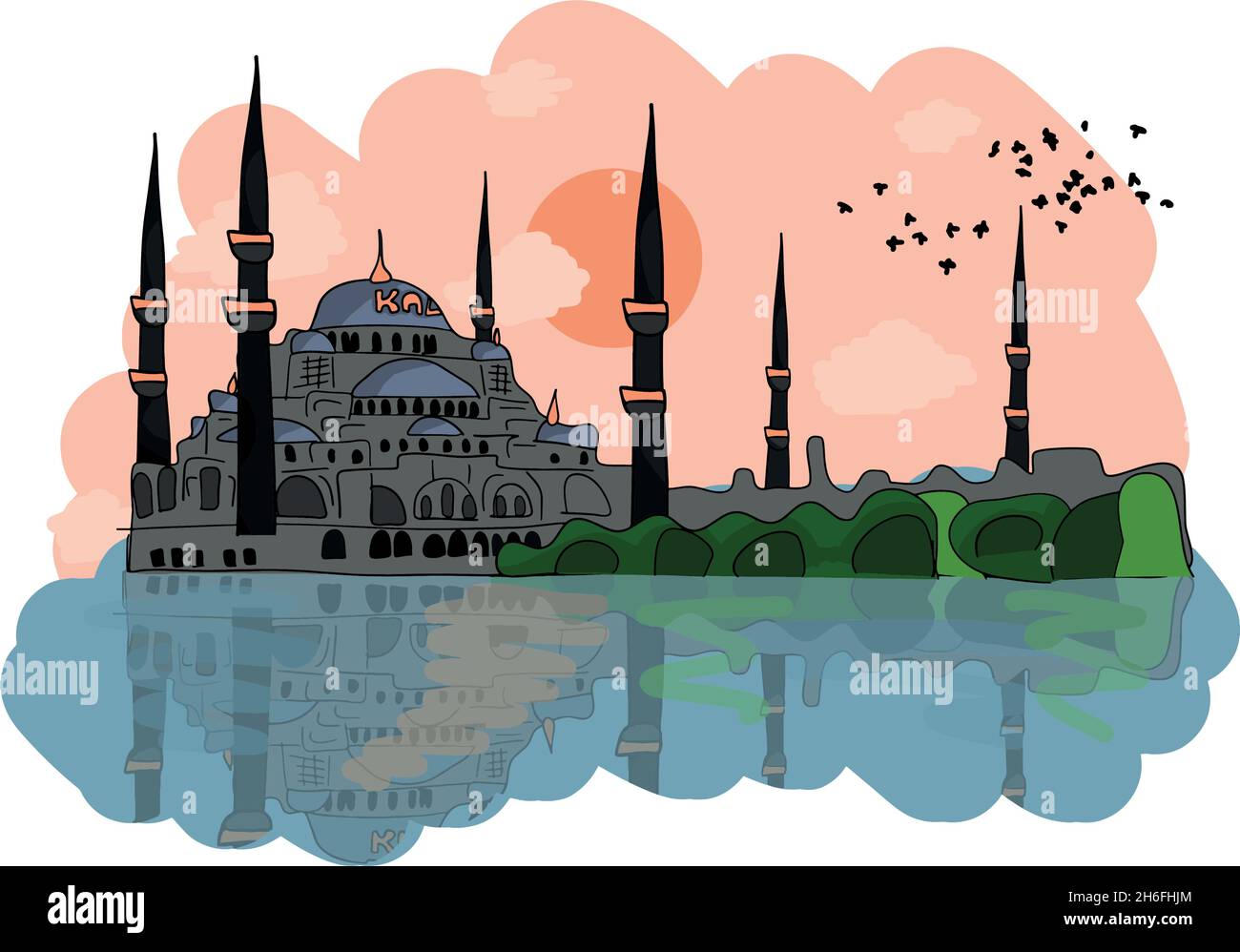 The sultan ahmed mosque istanbul Stock Vector Images - Alamy