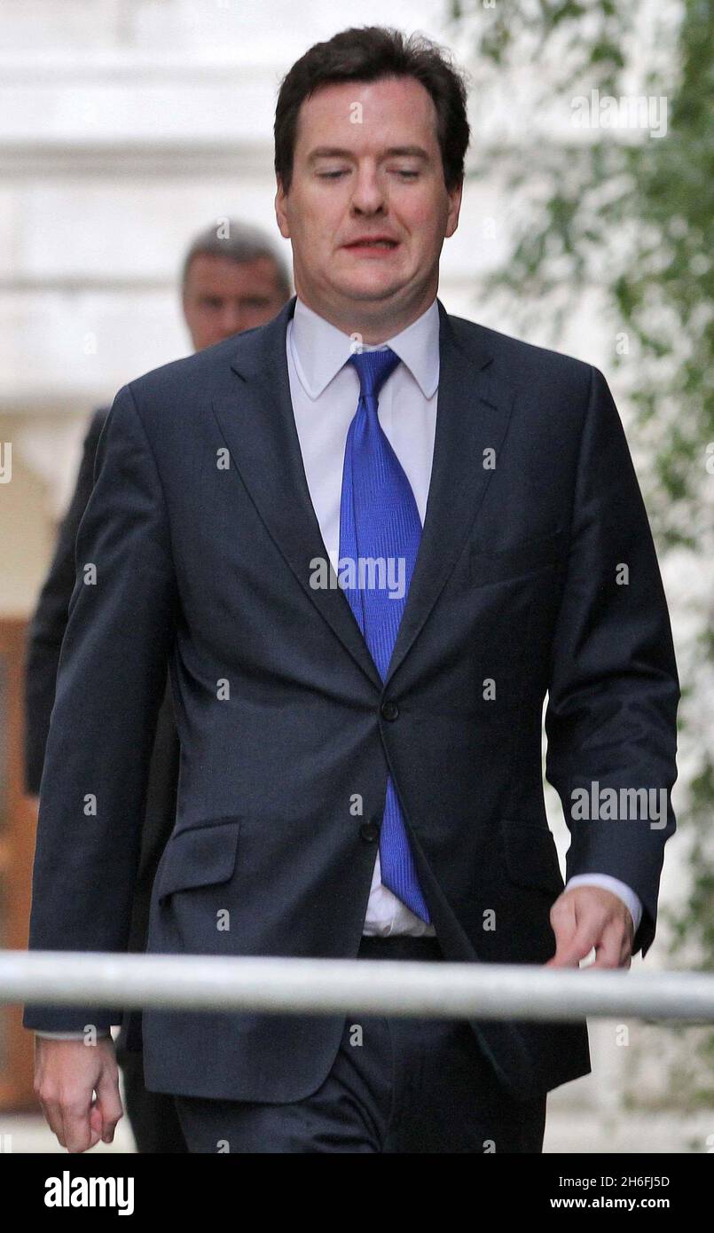Chancellor George Osborne arrives in Downing Street this morning for ...