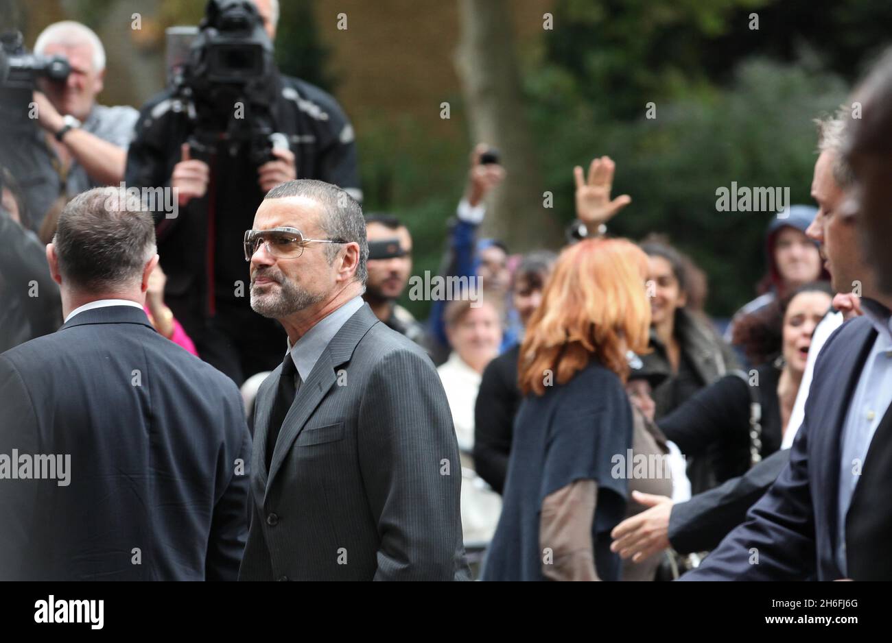 Pop star George Michael pictured arriving at Highbury Corner ...