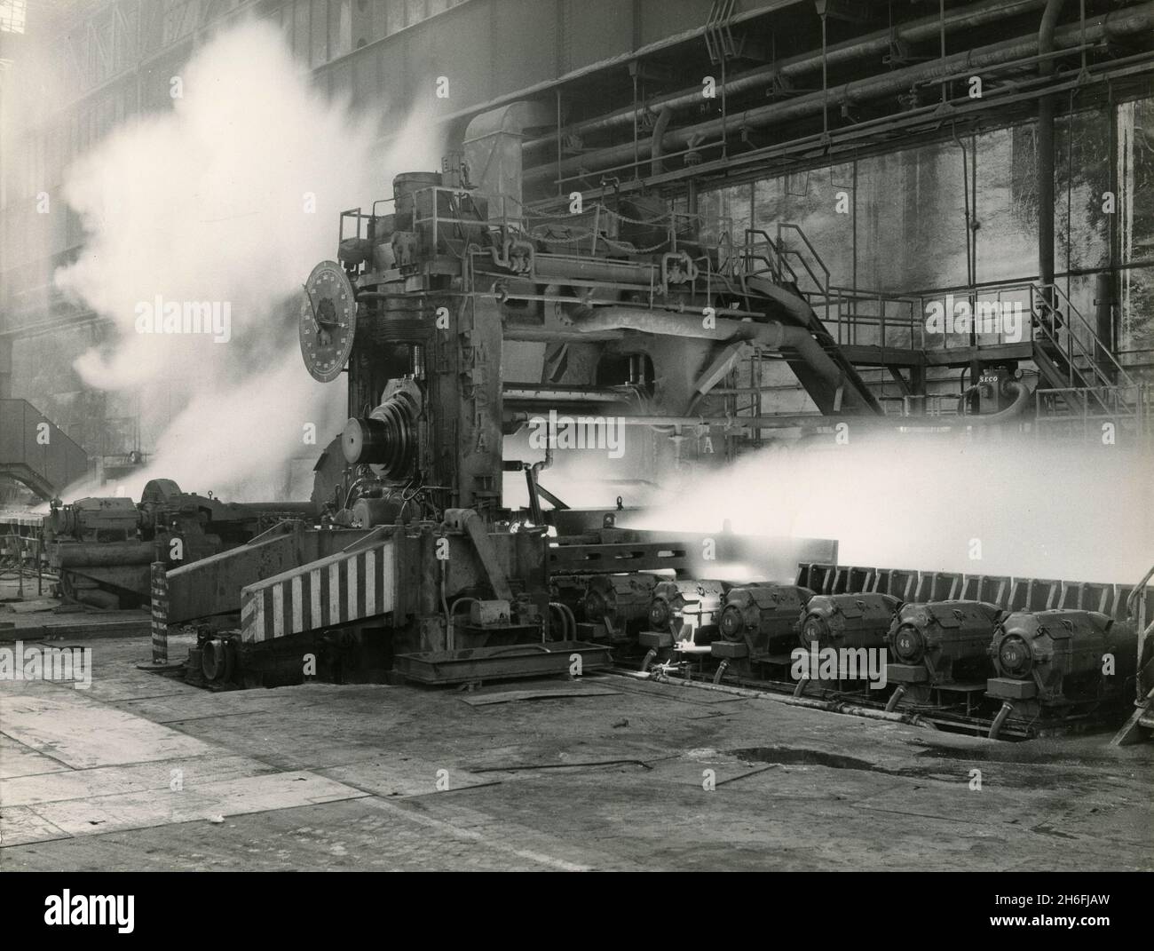 Universal rolling mill at Italian steel company Italsider, Cornigliano ...