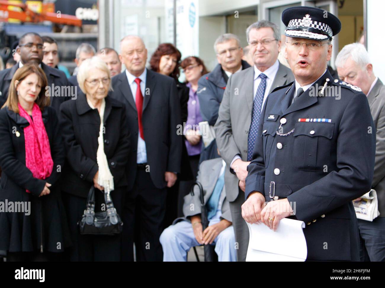 Family, friends and colleagues of PC Blakelock at a service in Muswell ...