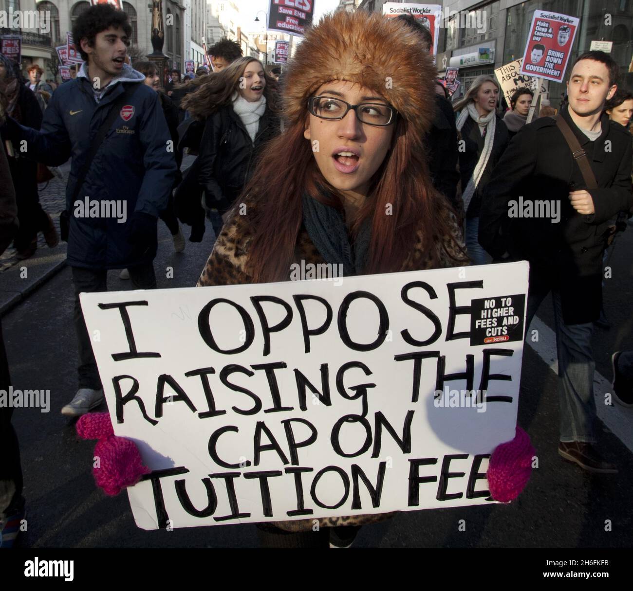 Student tuition fees protest in central London Stock Photo - Alamy