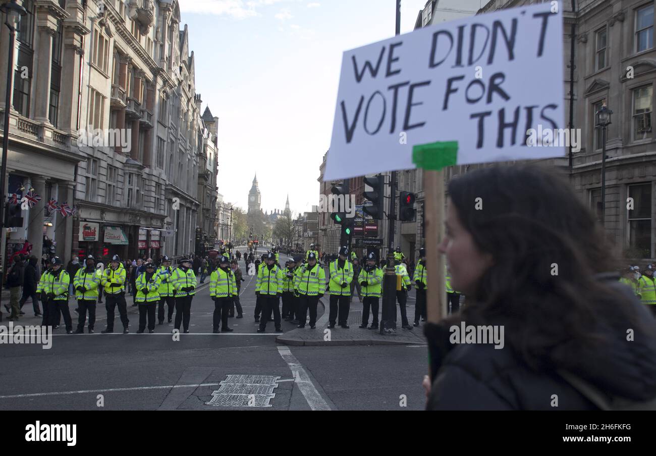 Student tuition fees protest in central London Stock Photo - Alamy