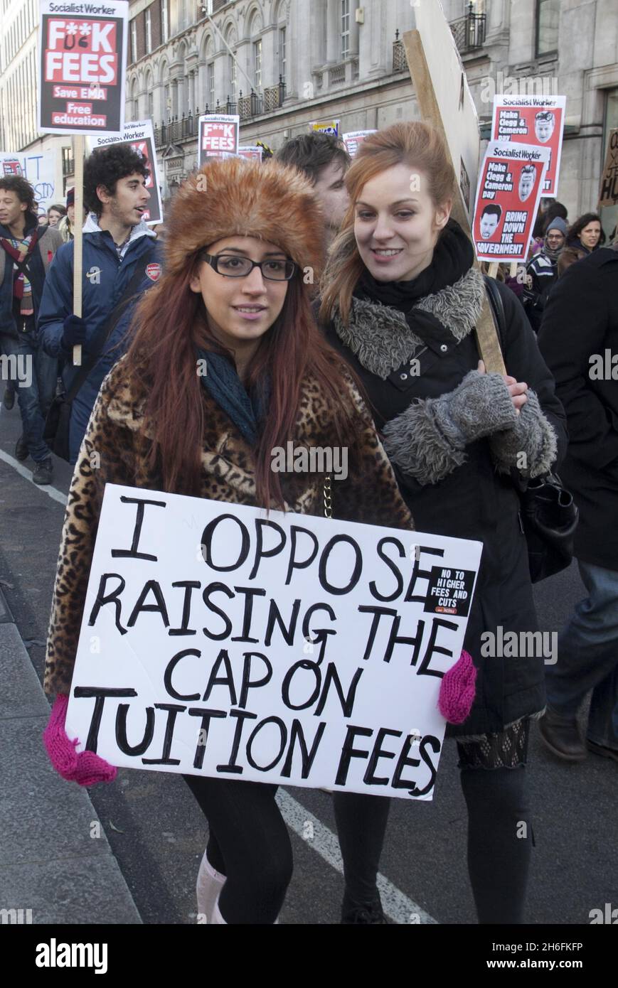 Student tuition fees protest in central London Stock Photo - Alamy