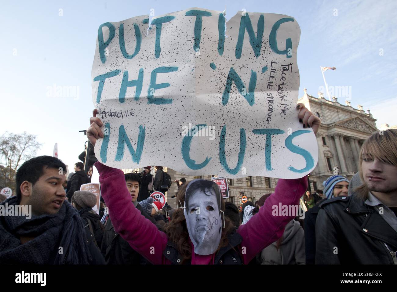 Student tuition fees protest in central Londn Stock Photo - Alamy