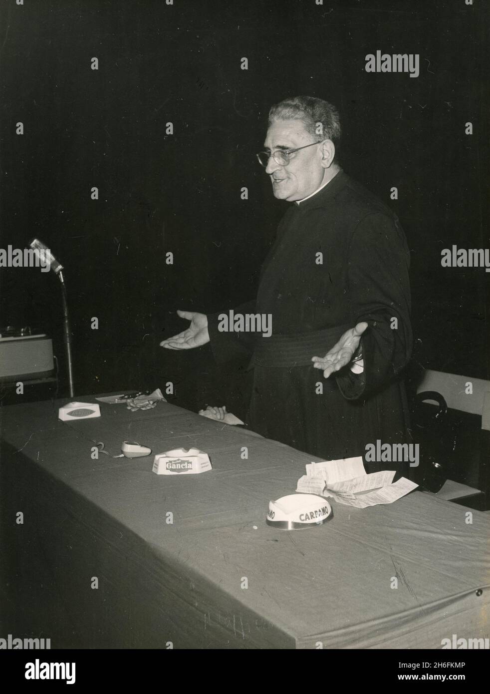 Father Antonio Messineo, Jesuit priest, Italy 1950s Stock Photo - Alamy