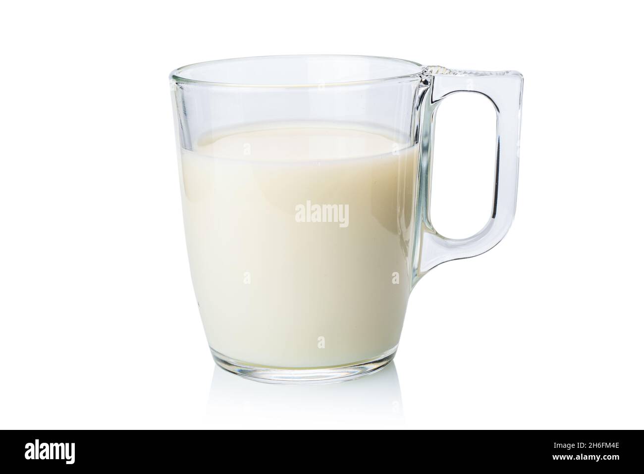Glass mug of milk isolated on white background, clipping path Stock ...