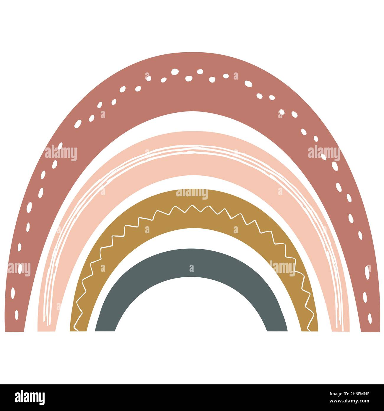 Cute rainbow in scandinavian style. Watercolor effect rainbow isolated ...