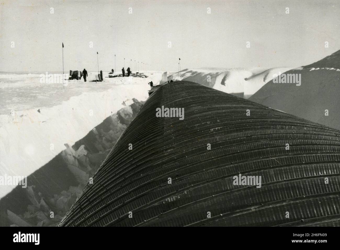 Construction view of the New Byrd Station nuclear plant: Steel sheets ...