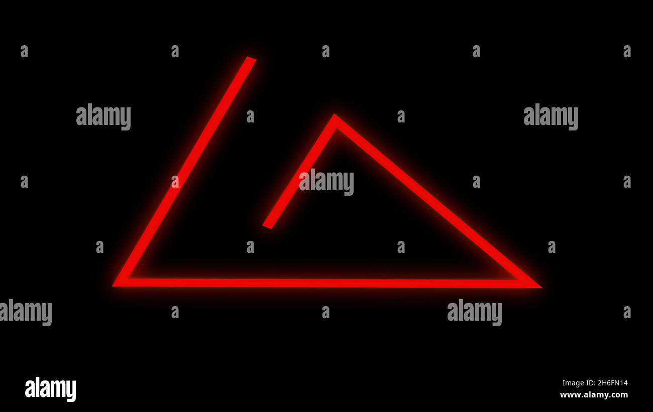 3d illustration - red neon glowing line on black background Stock Photo ...