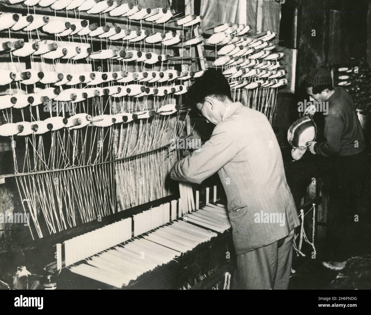 Small factory producing candles, North Korea 1958 Stock Photo - Alamy