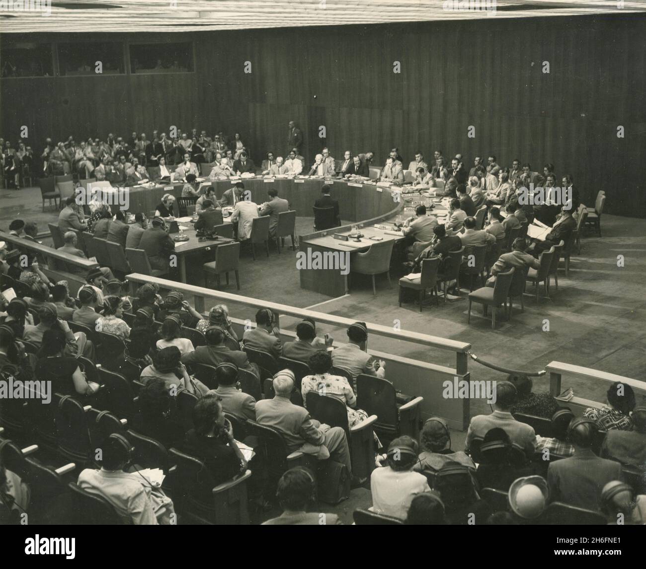 Meeting of the UN Security Council at Lake Success after the Communist ...