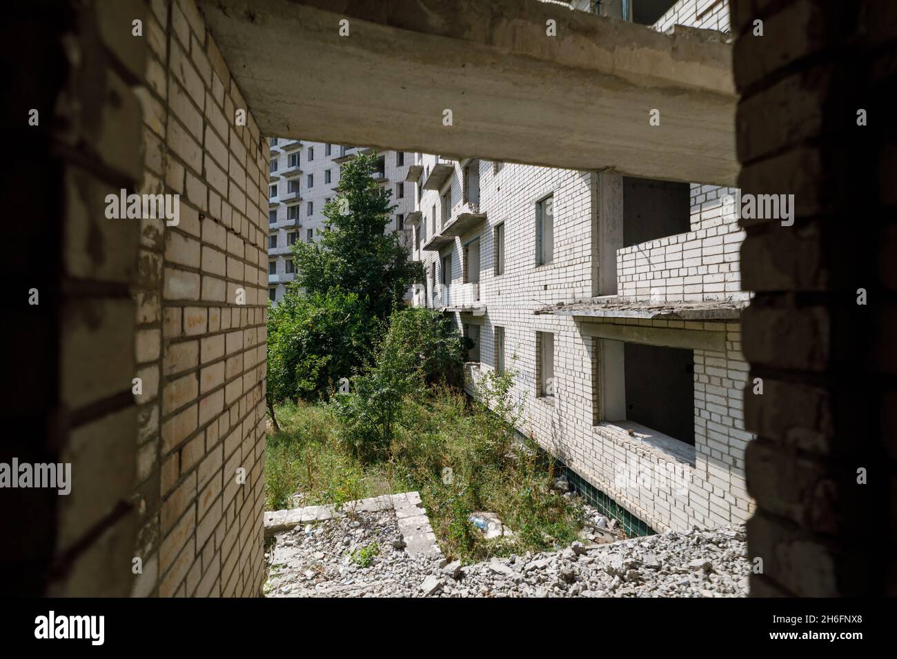 The abandoned buildings in Orbita ghost-town, Ukraine Stock Photo - Alamy