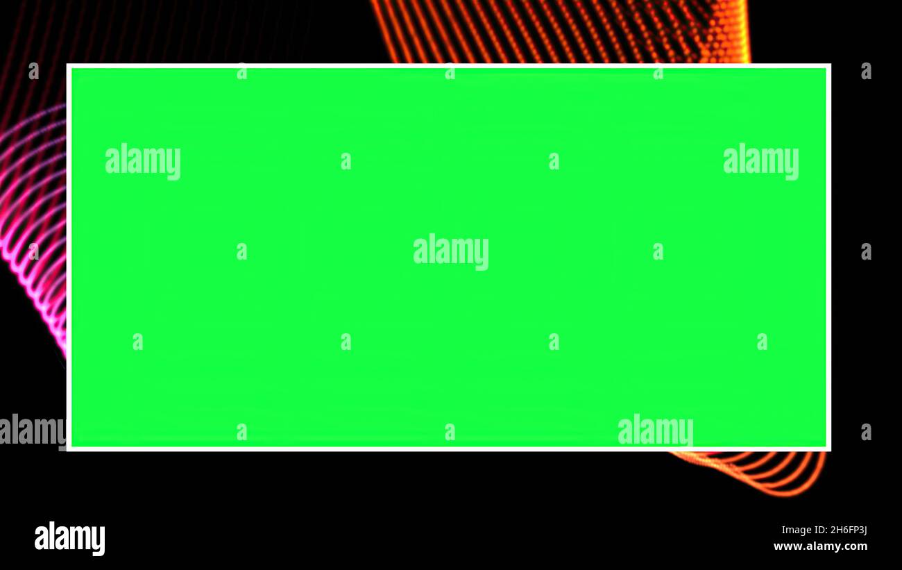 3d illustration - Green screen in front and abstract background in back ...