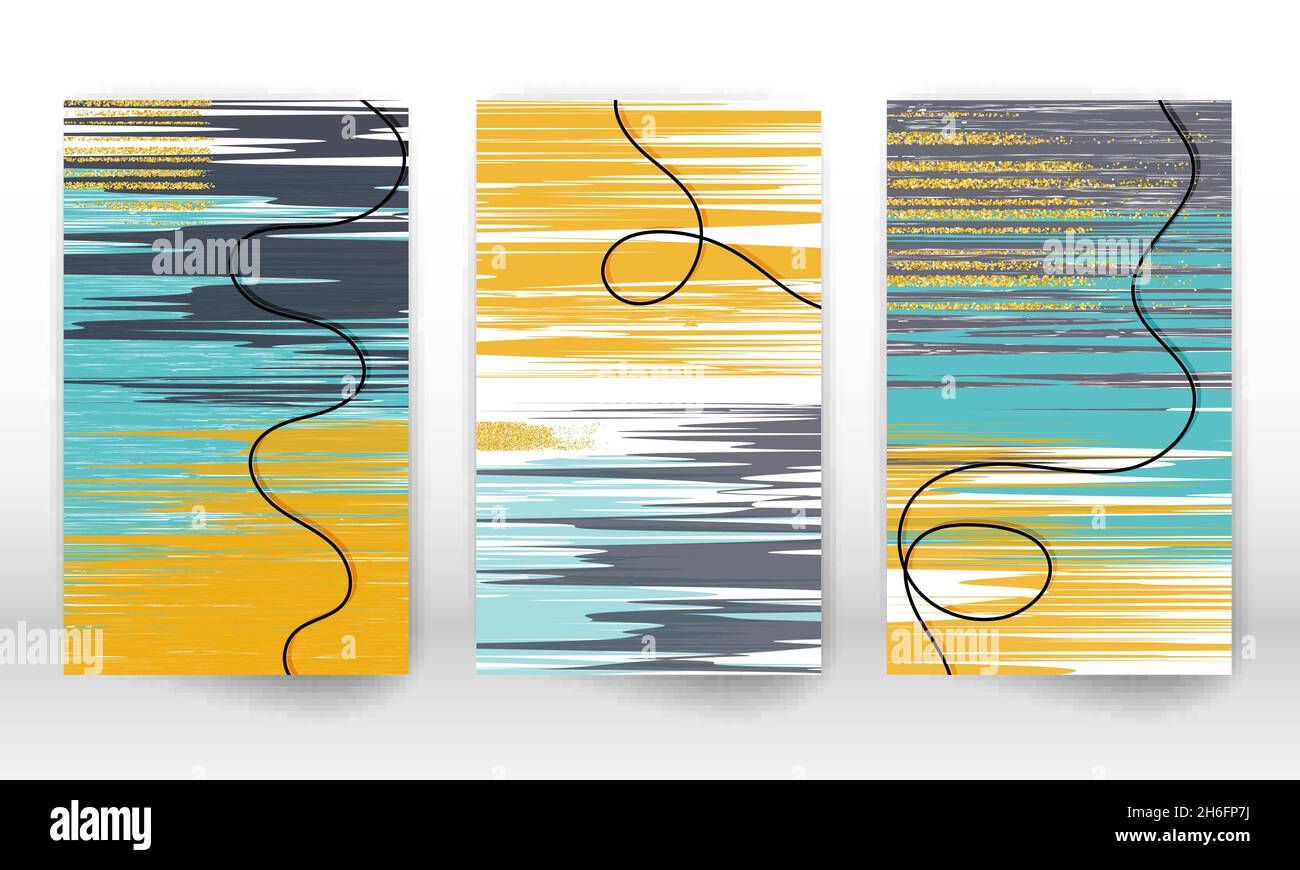 Watercolor effect design cover. Scandinavian home decor. Set of ...