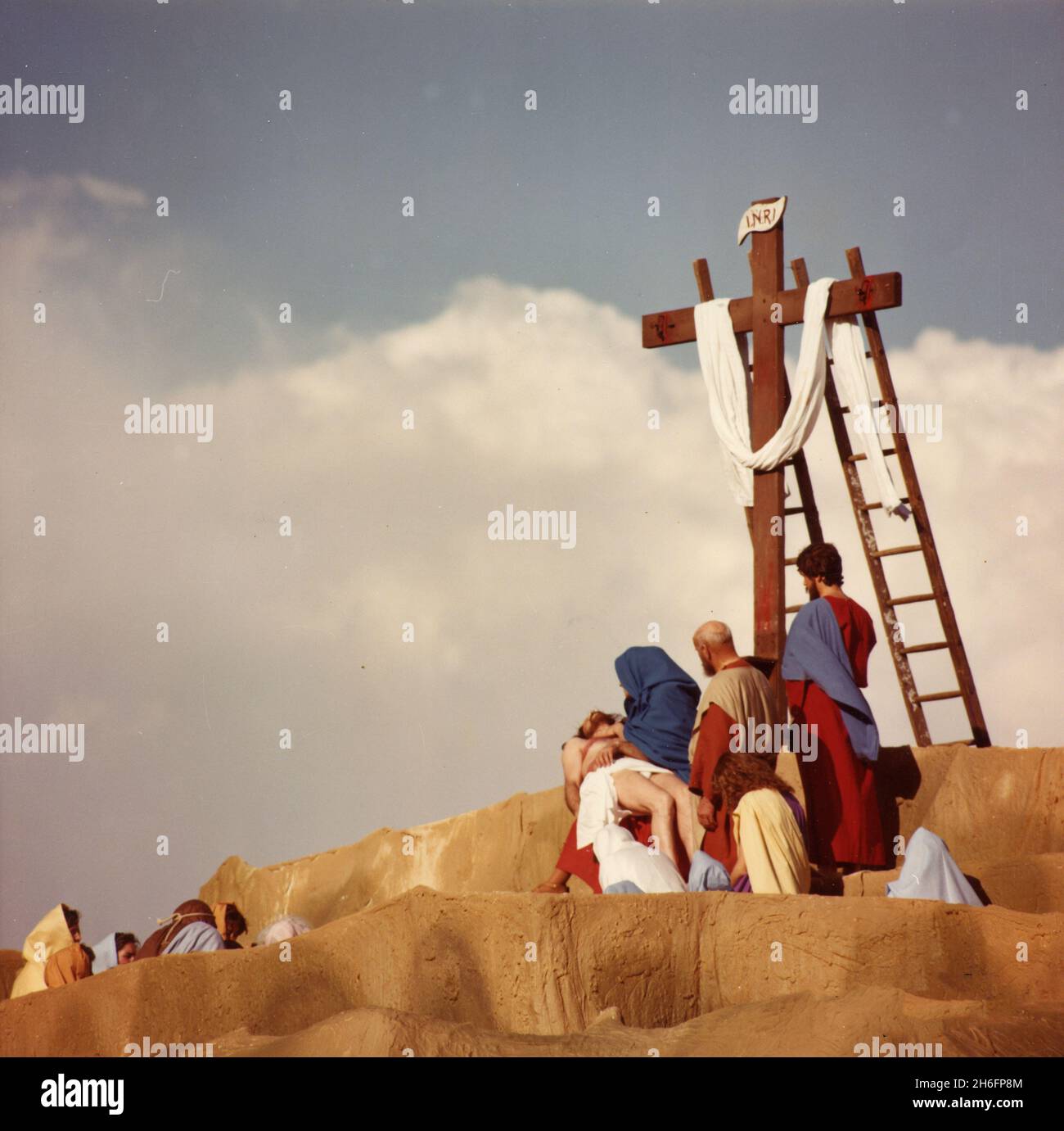 Teathrical representation of Jesus Christ deposition from the cross ...