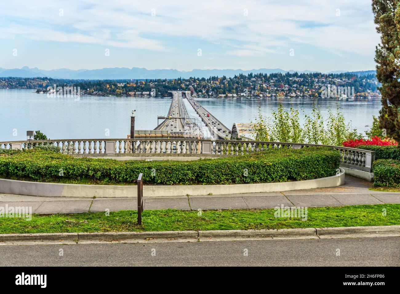 Floating bridges in Seattle, Washington in autumn Stock Photo - Alamy