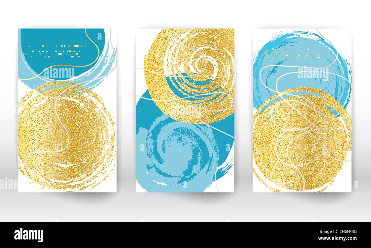 Abstract cover template. Set of geometric shapes and lines. Watercolor ...
