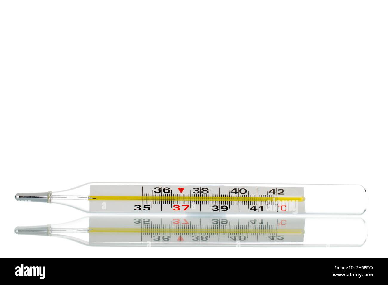 One thermometer, close-up, isolated on white Stock Photo - Alamy
