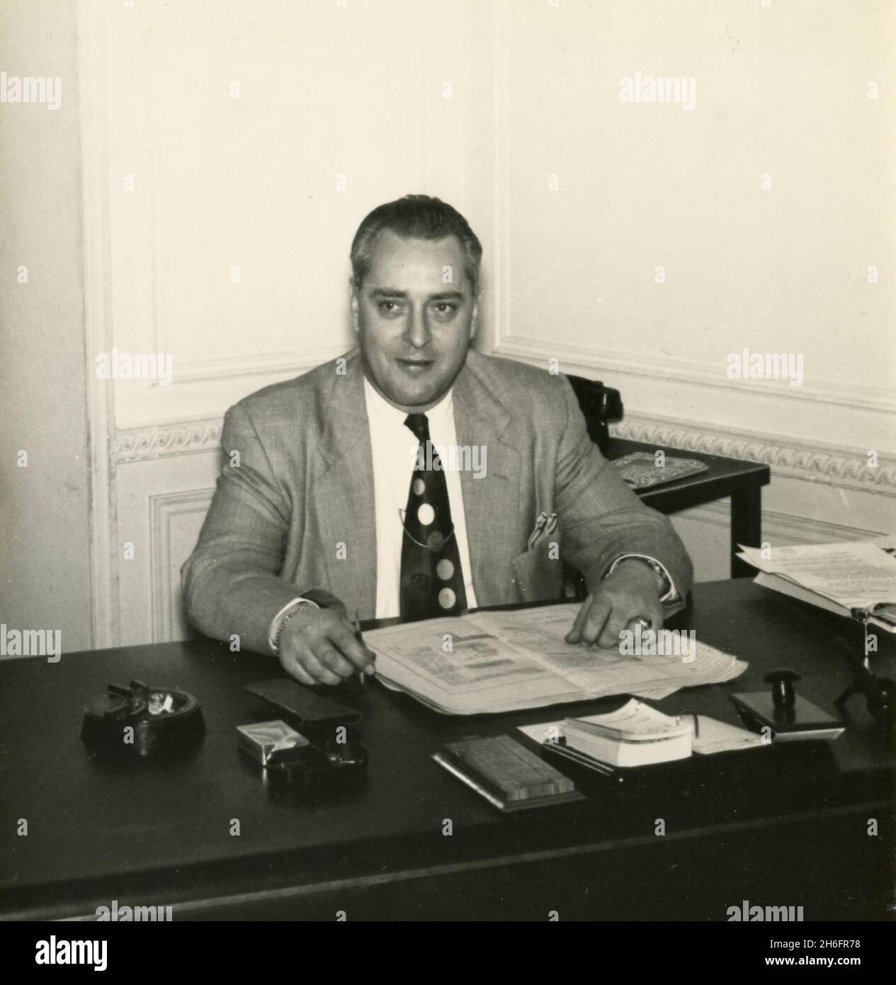 Man in his office, Italy 1950s Stock Photo - Alamy