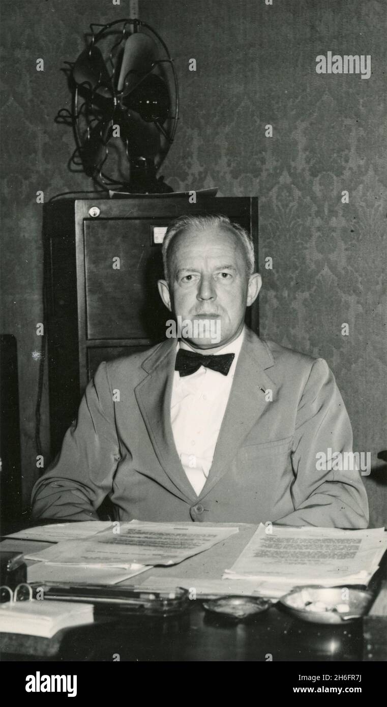 American scientist and educator Dr. Detlev W. Bronk, President of the ...