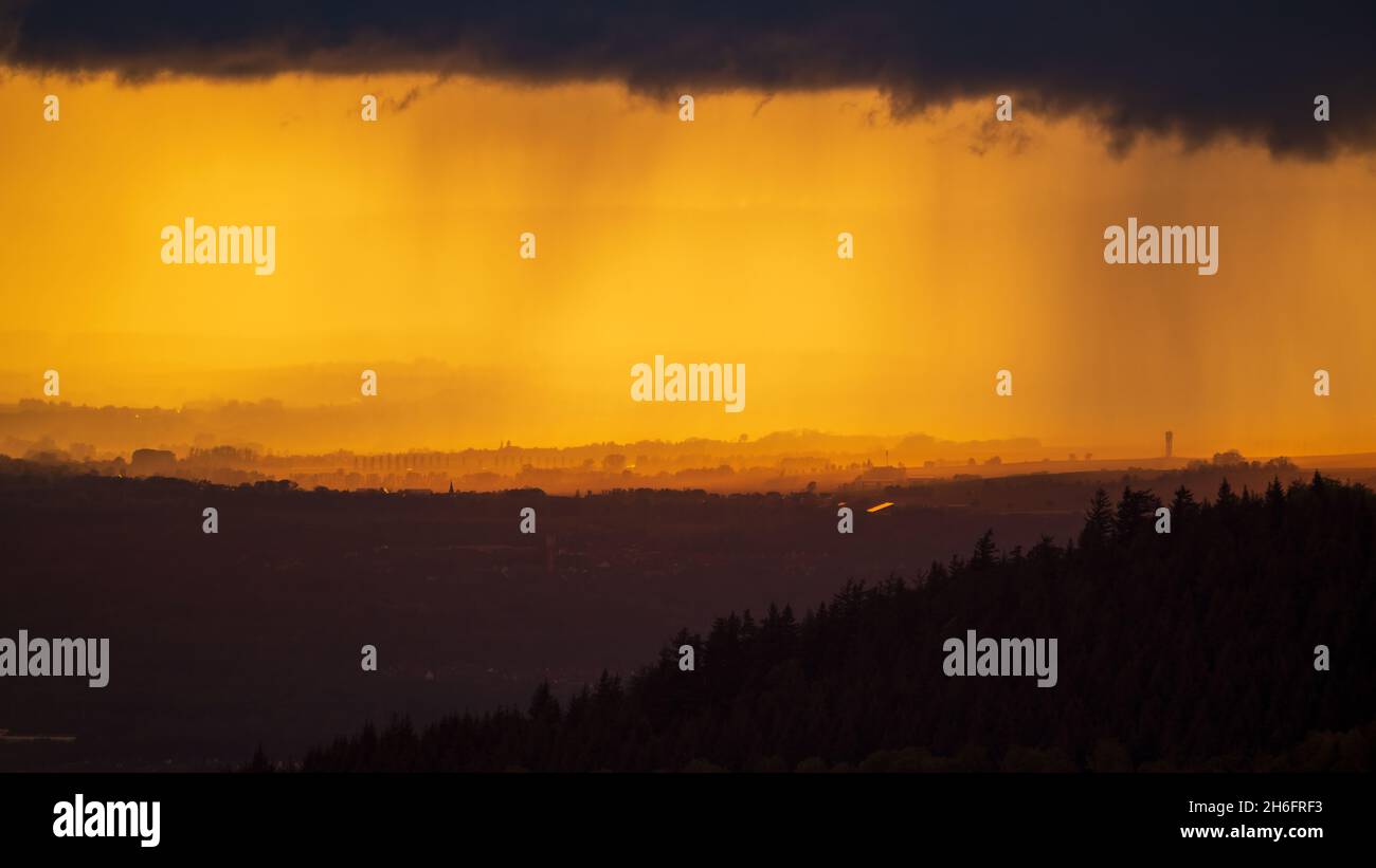 Rain shower during the golden hour somewhere in Alsace Stock Photo - Alamy