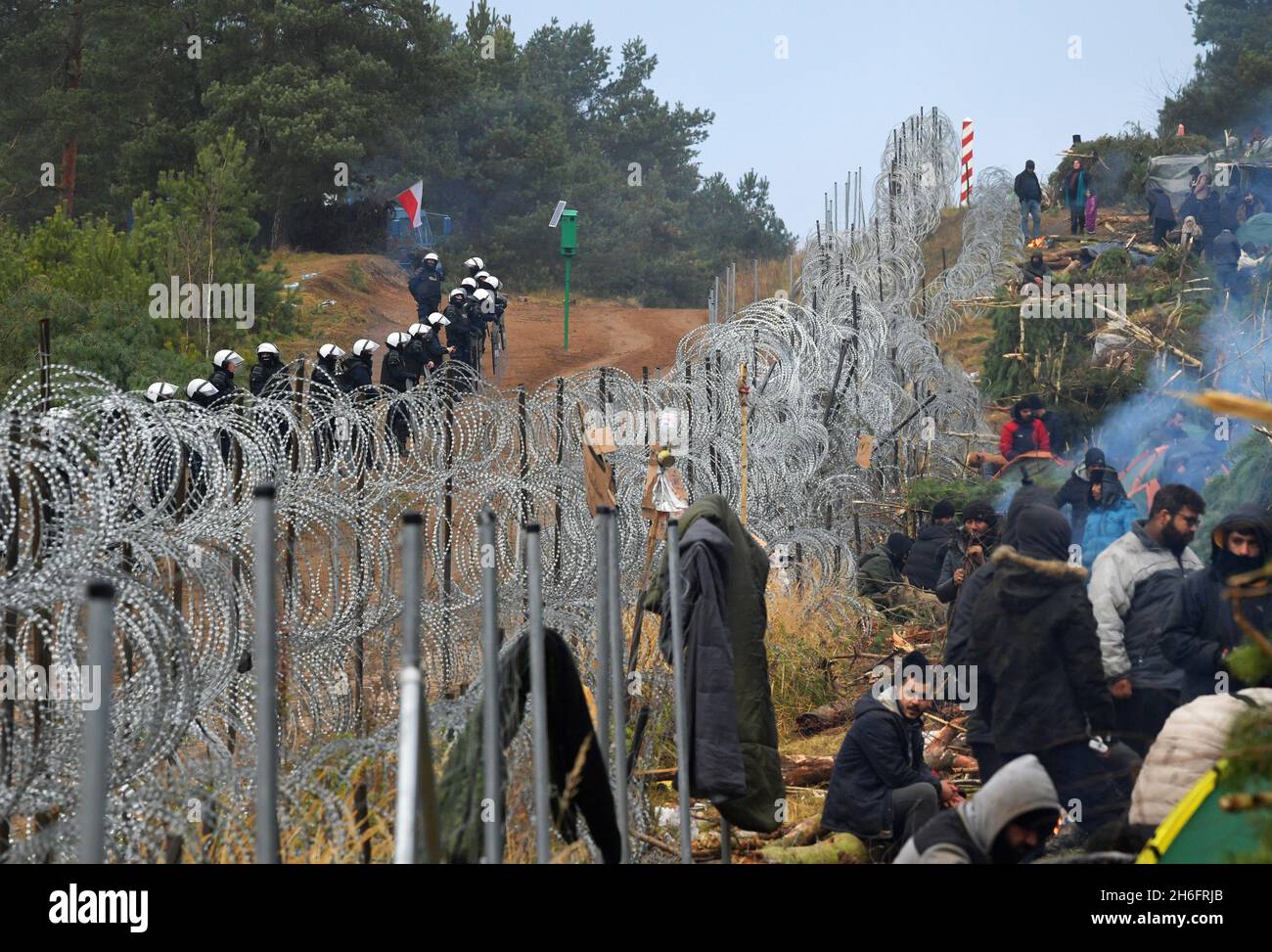 The situation with refugees on the Belarusian-Polish border. Migrants ...
