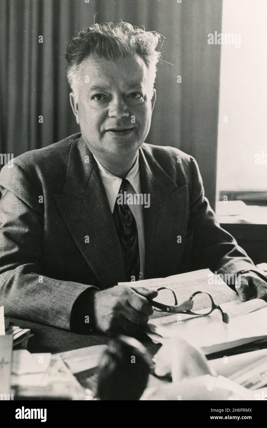 American labor leader David Dubinsky, President of the International ...