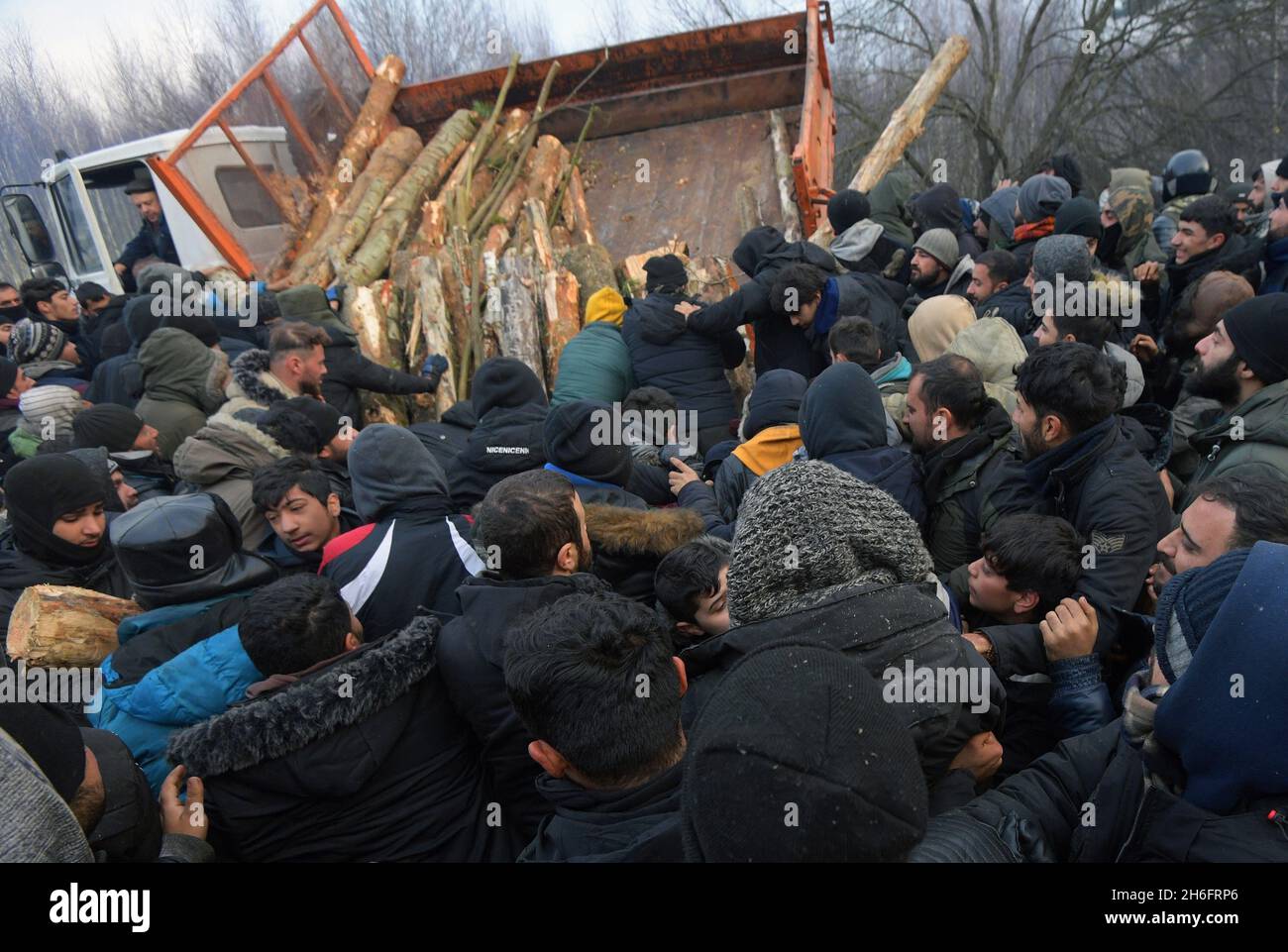 The situation with refugees on the Belarusian-Polish border. Migrants ...