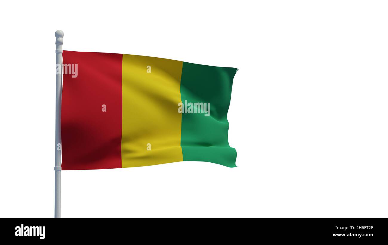 Republic of Guinea aka Guinea-Conakry national flag, waving in the wind ...