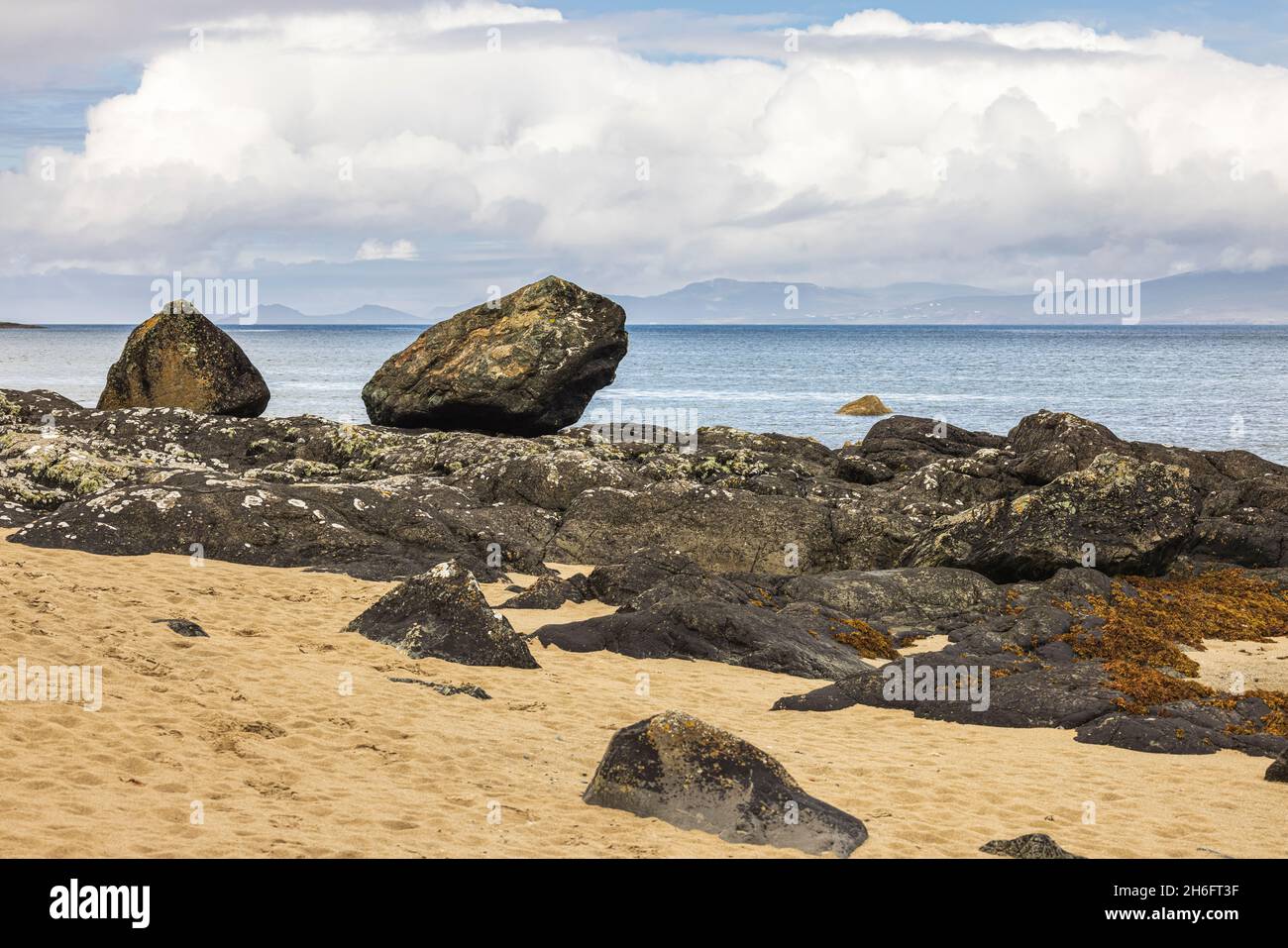 Giant rocks on the beach at the Old Head Louisburgh, County Mayo ...