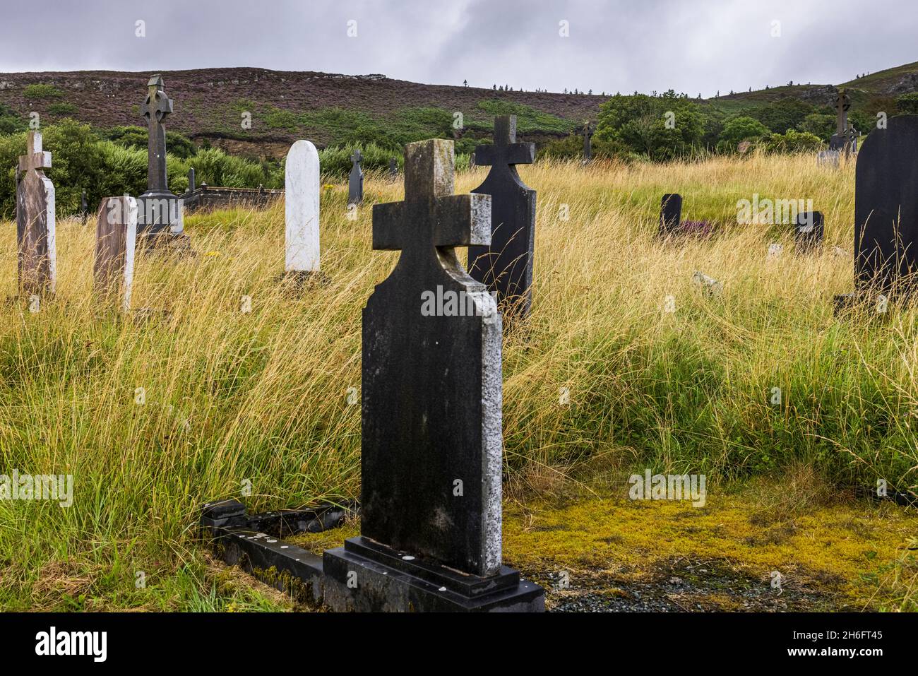 Graveyard at Old Kilgeever Abbey. Old Head Louisburgh, County Mayo ...