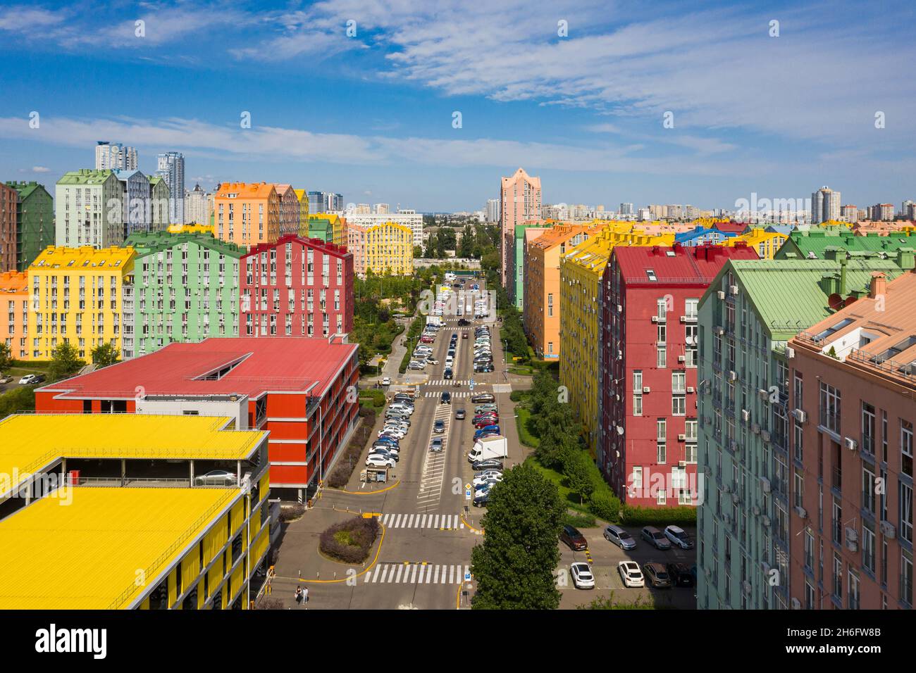 Aerial view of the Comfort Town residential complex in Kyiv, Ukraine ...